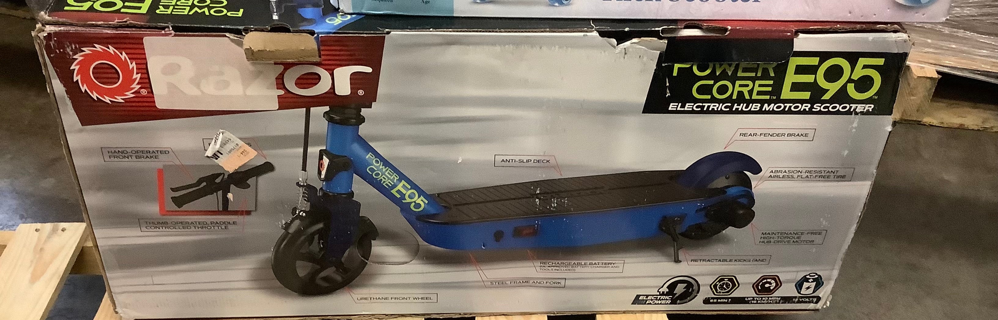 Razor E95 Electric Scooter - Blue: Steel Frame, 10 mph Max Speed, 120 ...