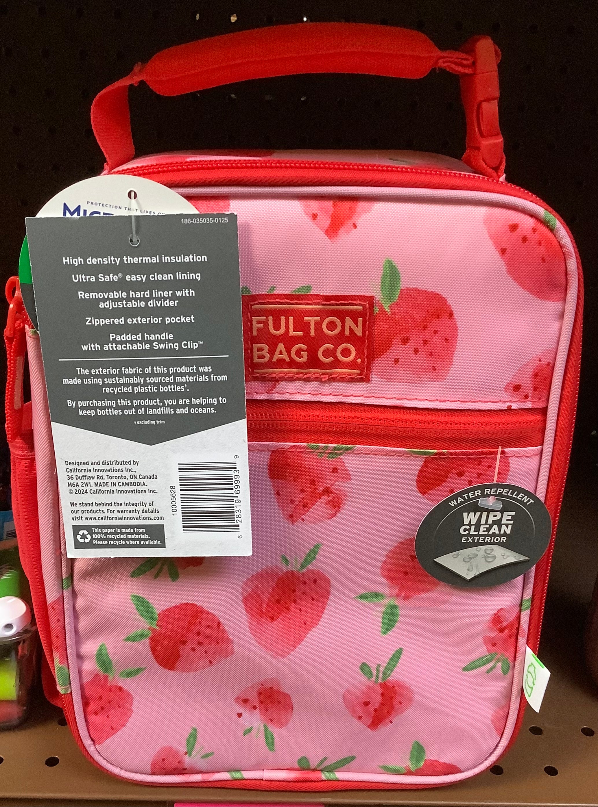 Fulton Bag Co. Upright Lunch Bag - Strawberries: Polyester Zippered Lu ...