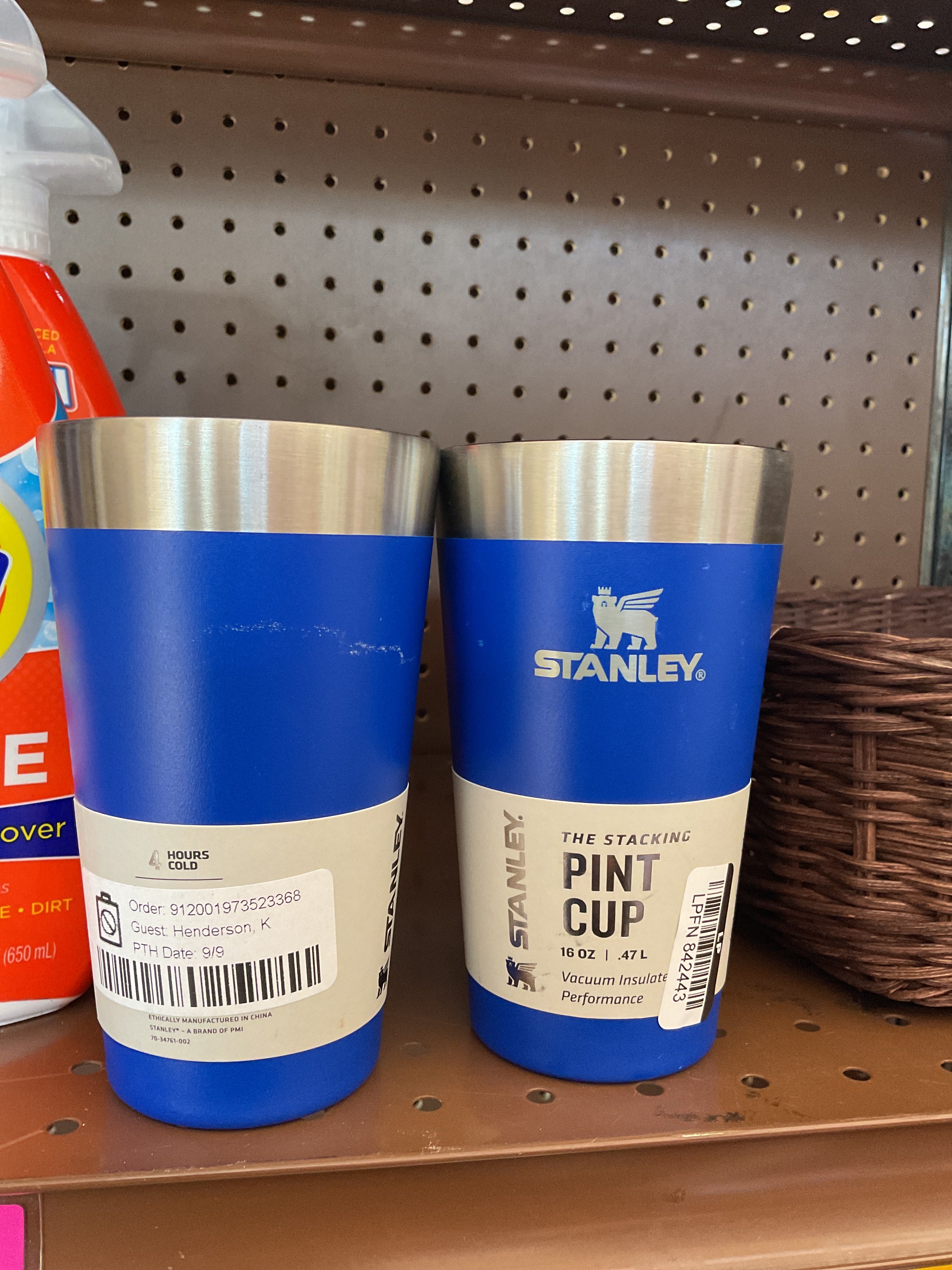 Stanley 16 oz Stainless Steel Stacking Pint cup- Blue ( SLIGHT IMPERFE ...