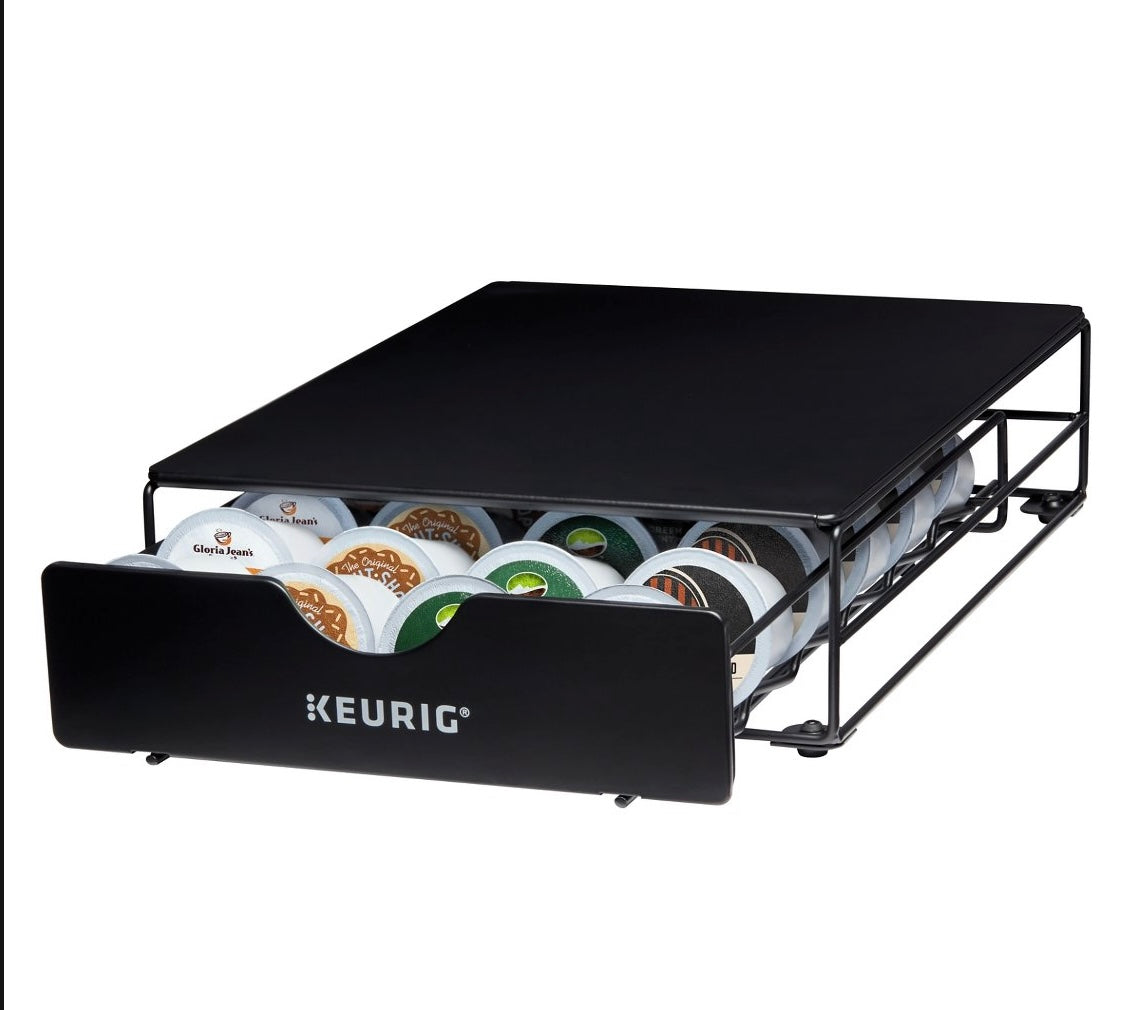 Keurig Non-Rolling 24ct Coffee Pod Storage Drawer: Black Metal K-Cup O ...