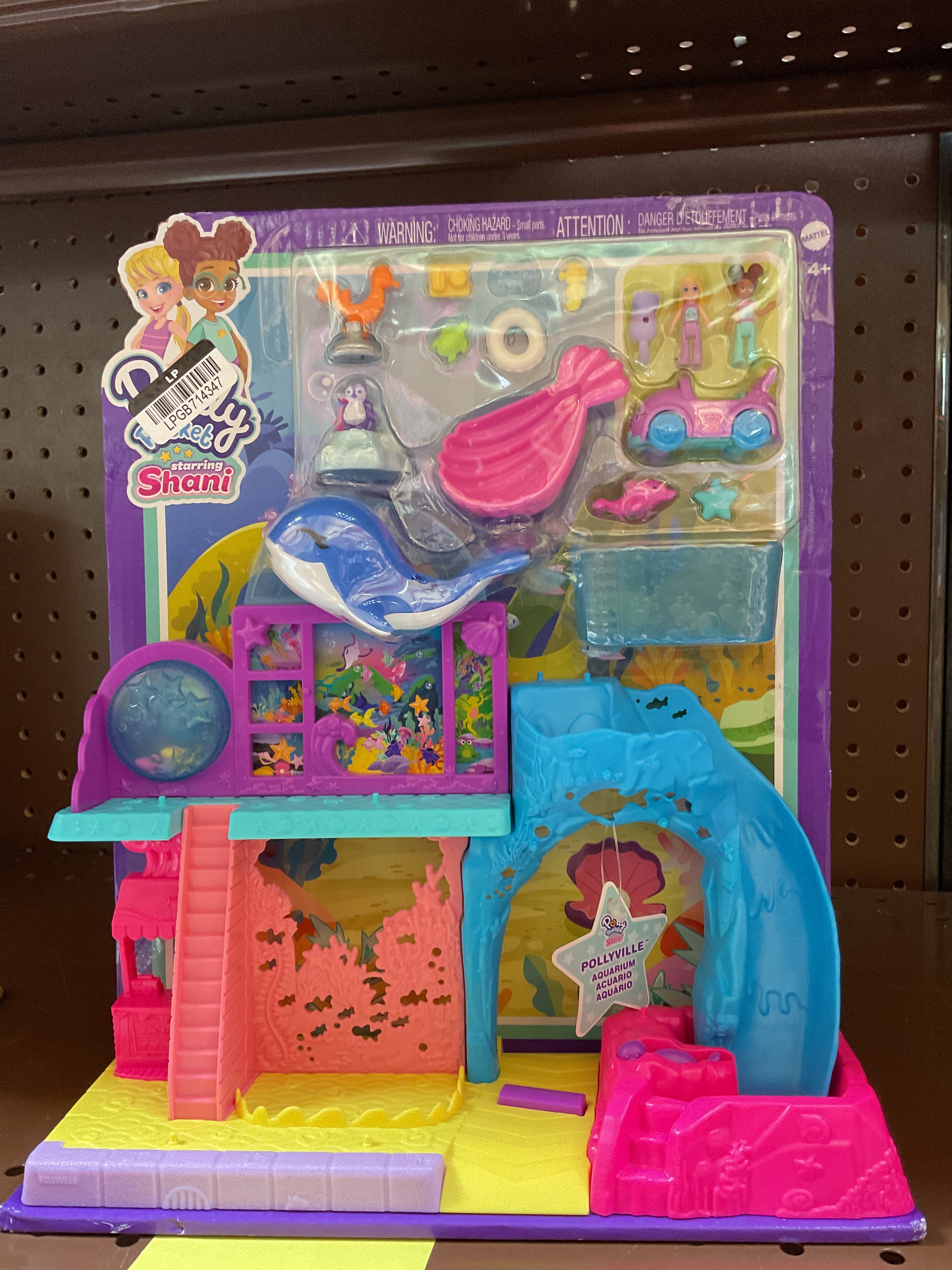 Polly Pocket Pollyville Aquarium Starring Shani Playset with 2 Dolls(M ...