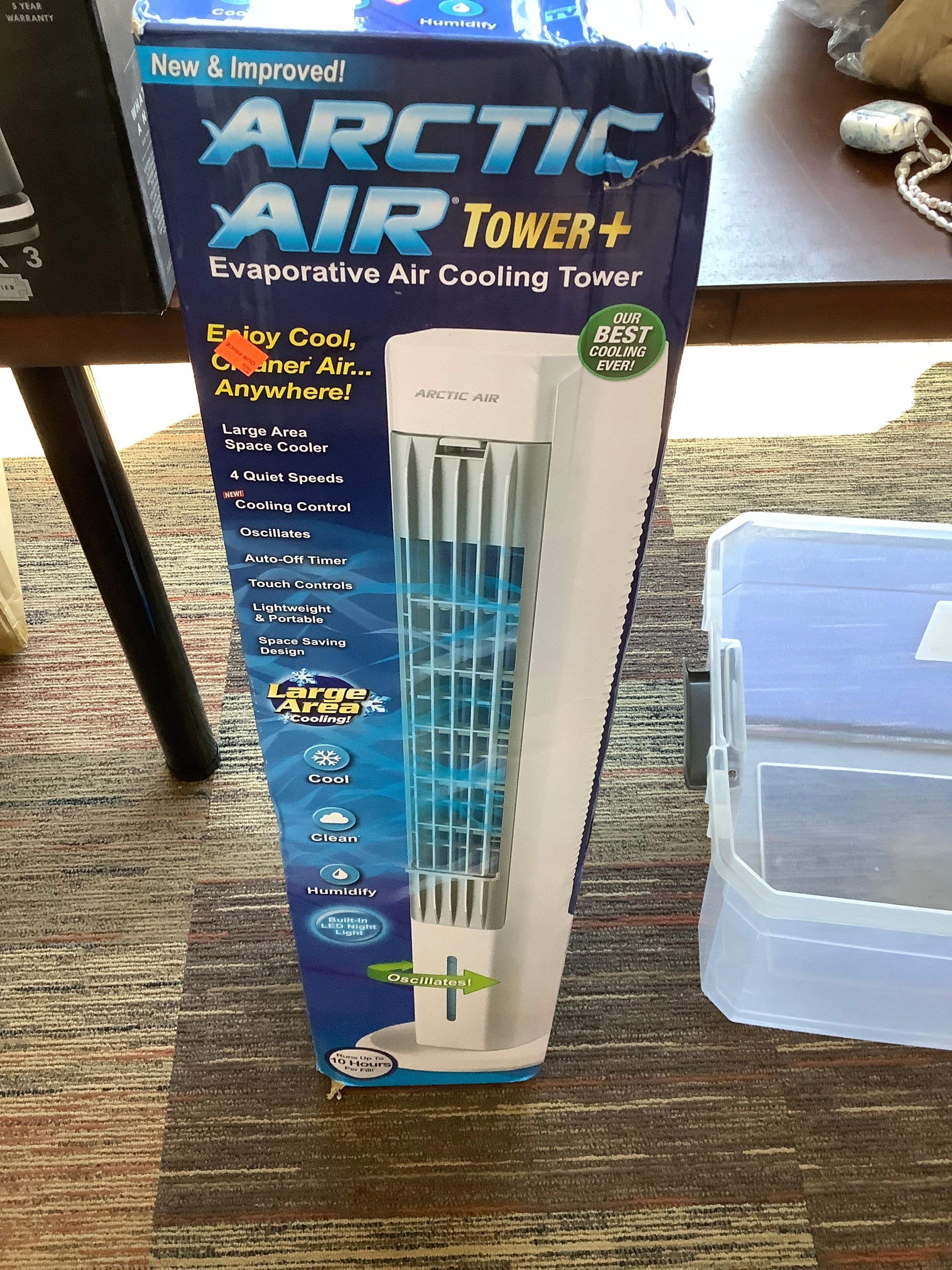 Arctic Air Tower +: Electric Portable Cooling Fan, Quiet Operation, 4 ...
