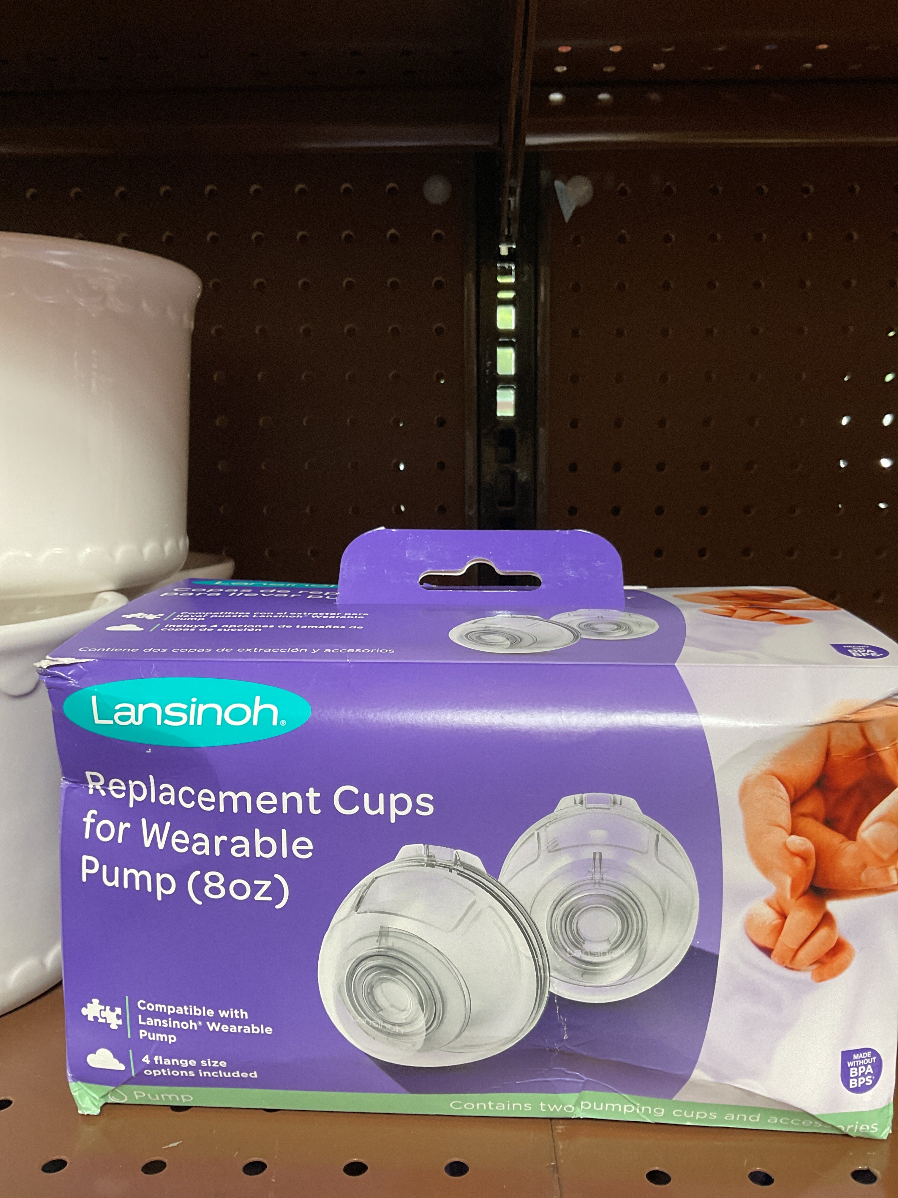 Lansinoh Wearable Pump Replacement Cups with Flanges, Postpartum Essen ...