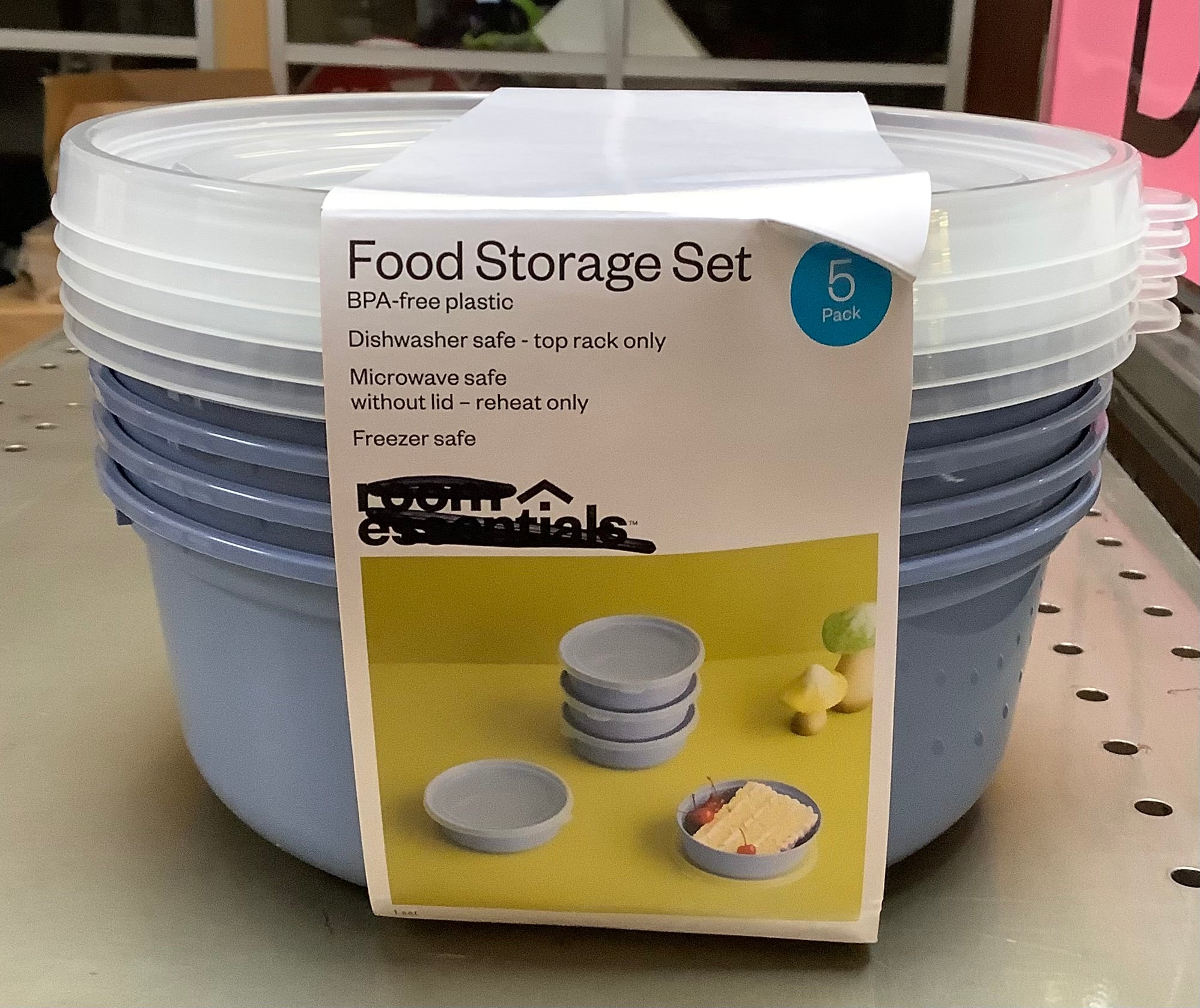 10pc (set of 5) Plastic Round Meal Prep Food Storage Container Set Blu ...
