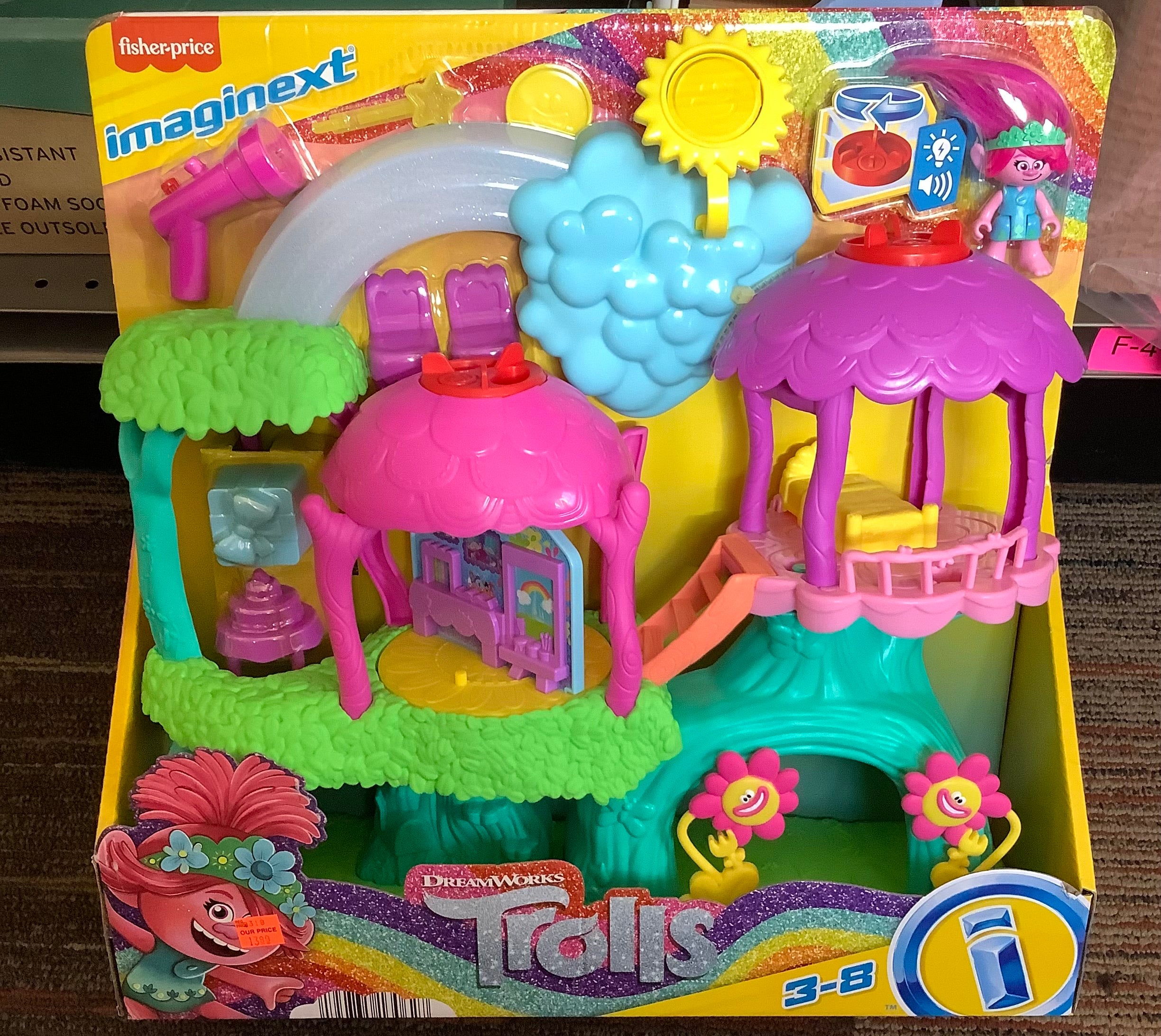 Imaginext Dreamworks Trolls Lights & Sounds Rainbow Treehouse ...