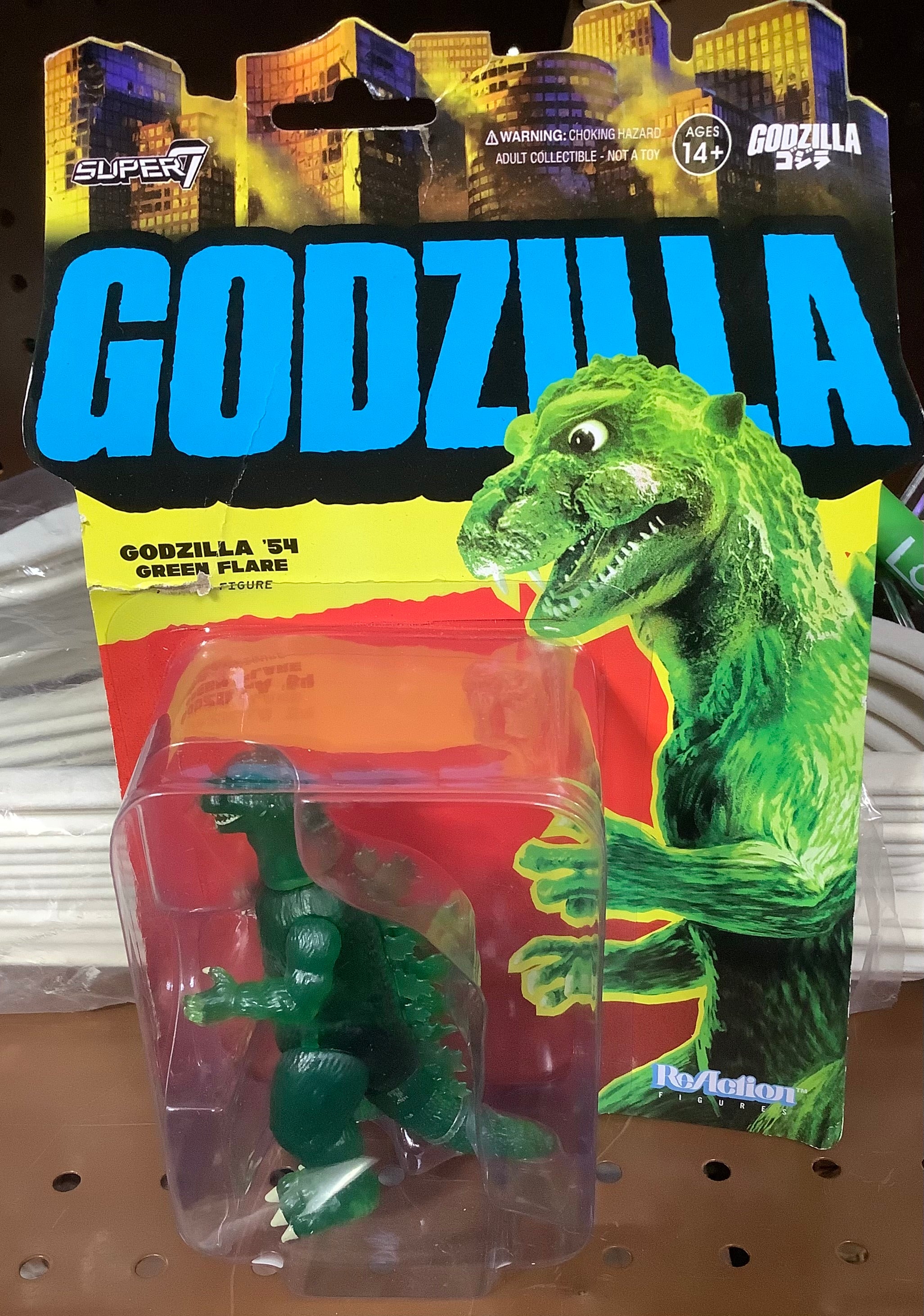 Godzilla '54 Green Flare (Semi Clear) TOHO Super7 Reaction Action Figu ...