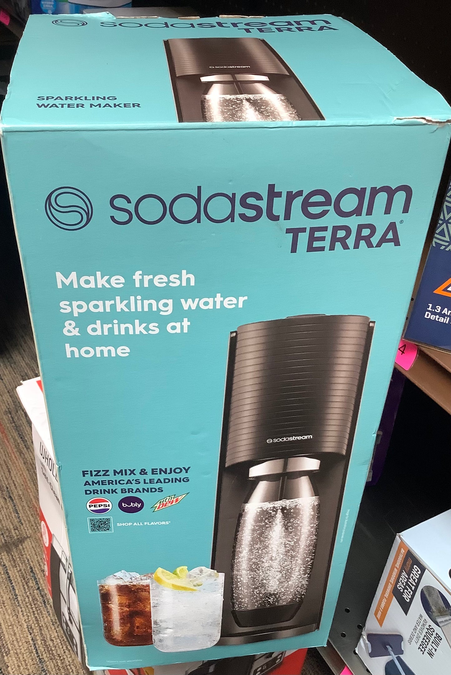 SodaStream Terra Sparkling Water Maker with CO2 and Carbonating Bottle ...