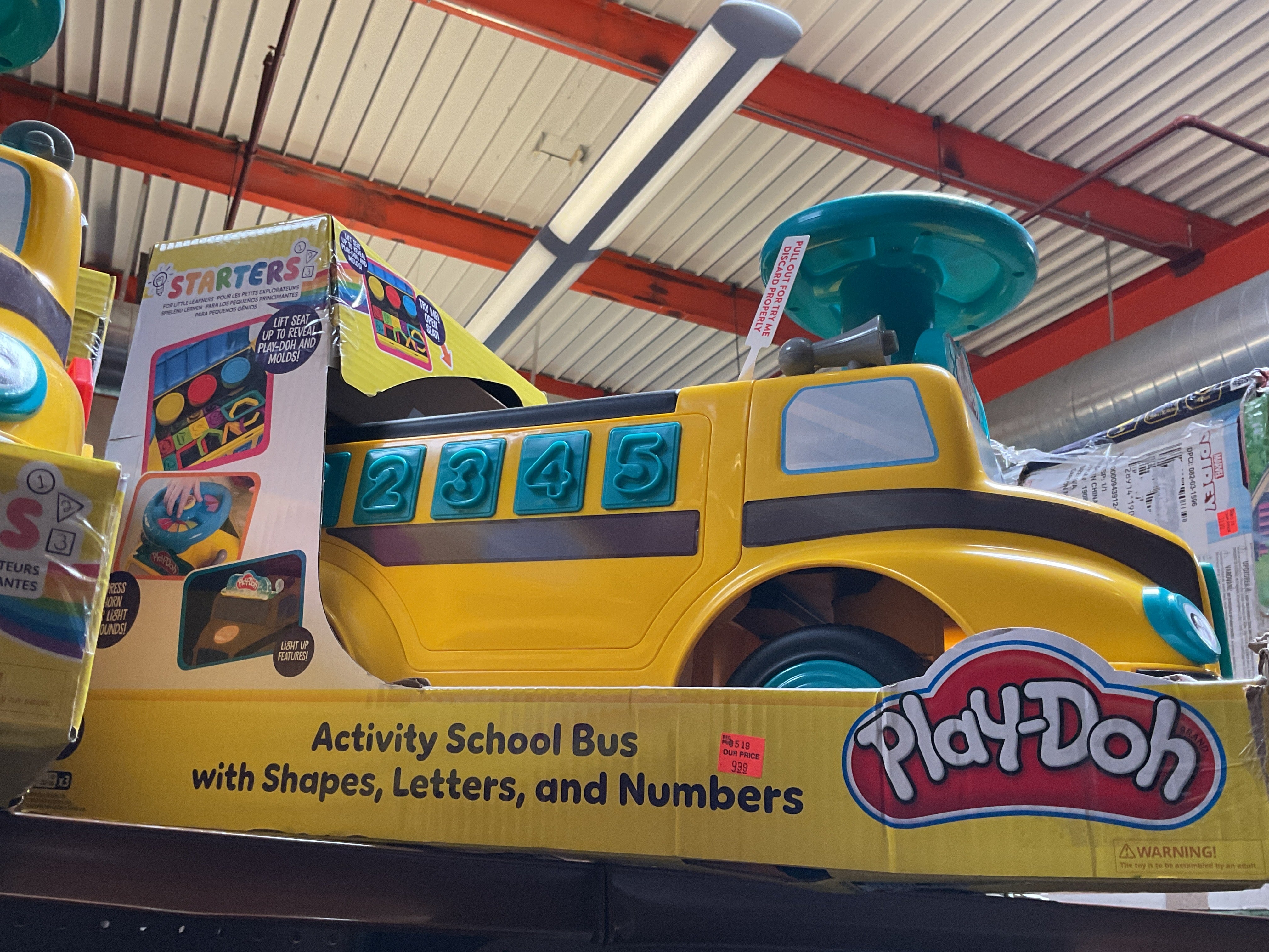 Flybar Play-Doh Ride-On Activity School Bus: Polypropylene Pedal & Pus ...