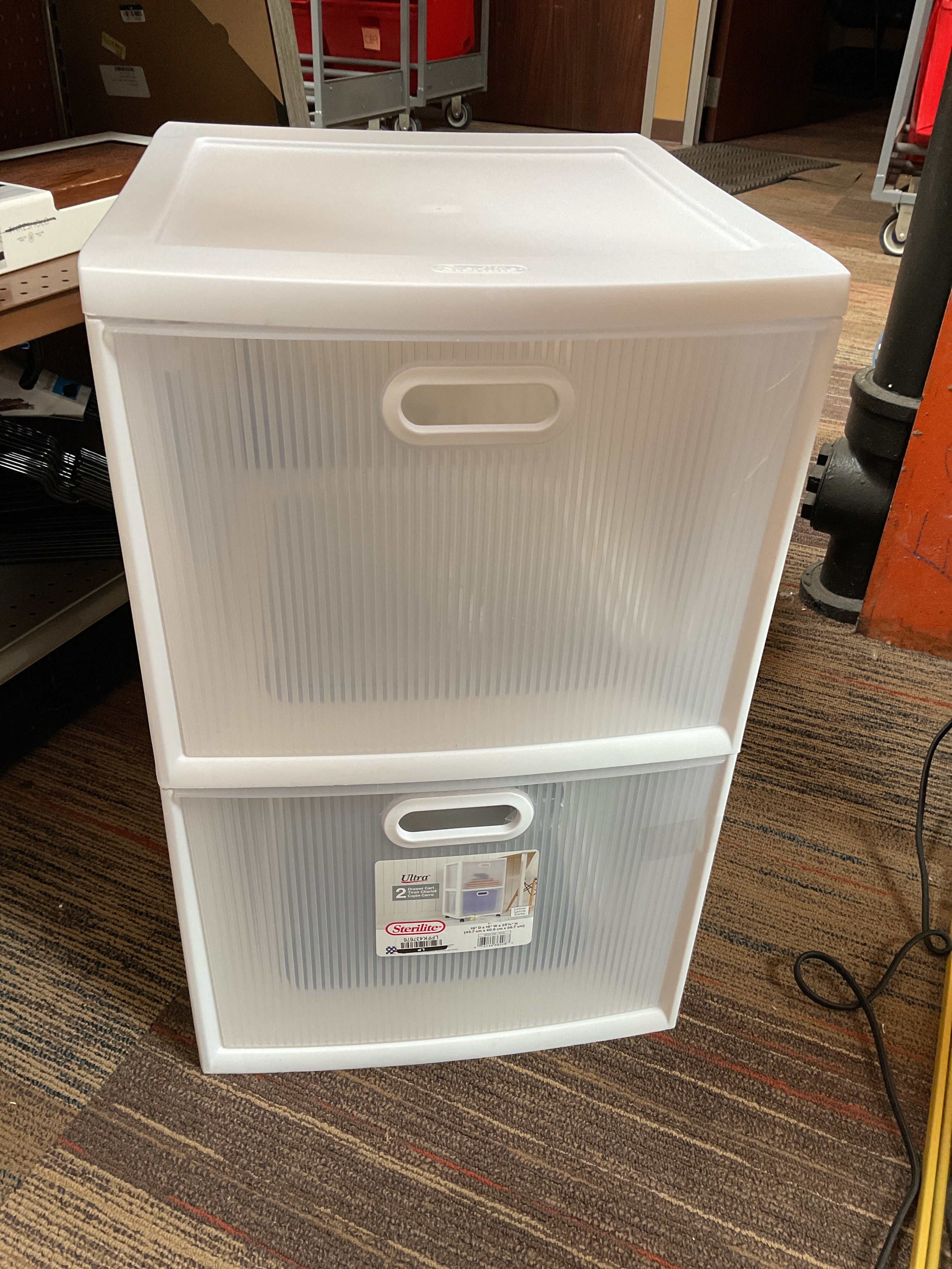 Sterilite Ultra 2-Drawer Storage Cart White (MISSING WHEELS ...