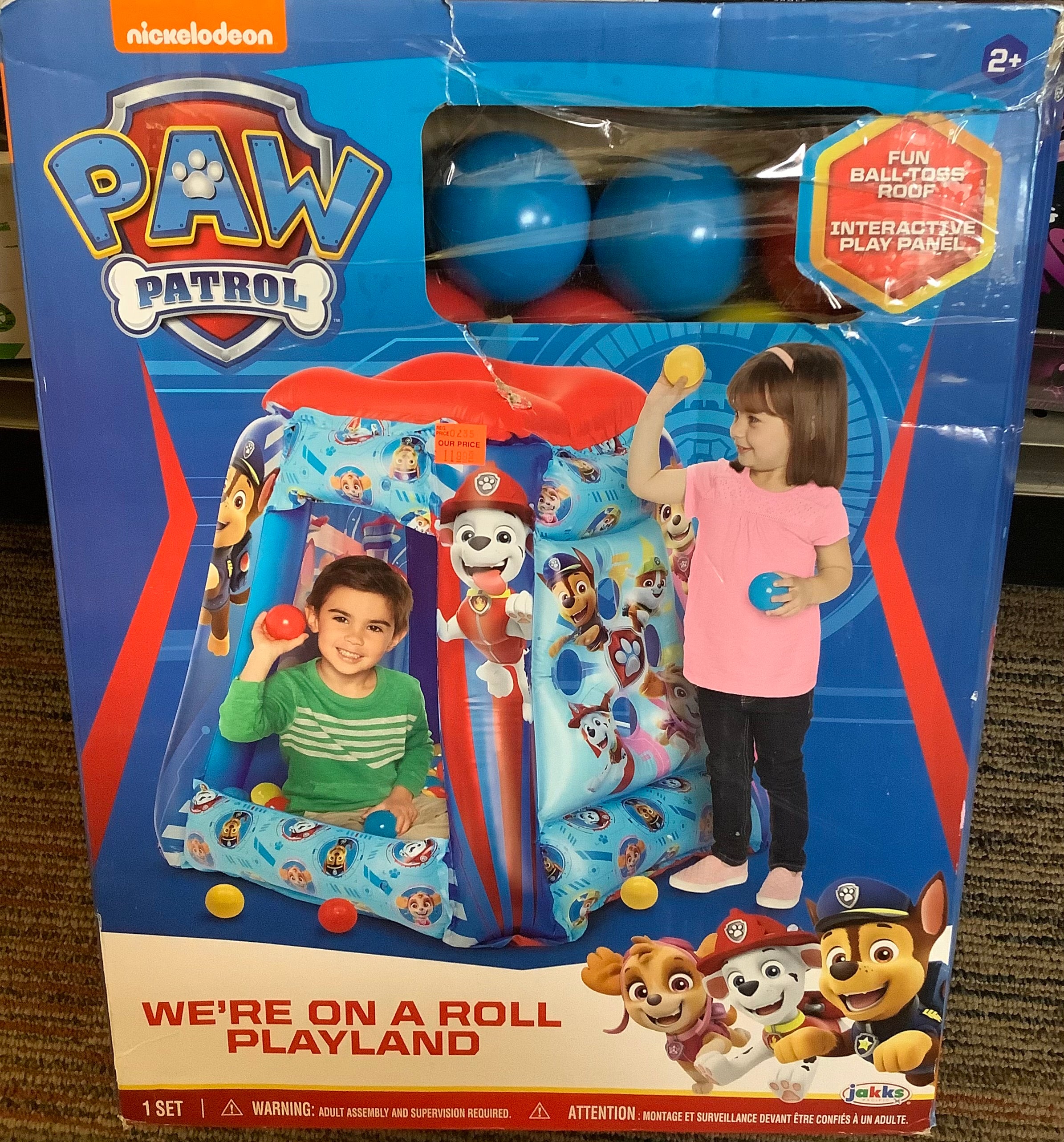 PAW Patrol Inflatable Kids Ball Pit Playland with 20 Soft Flex Balls ...