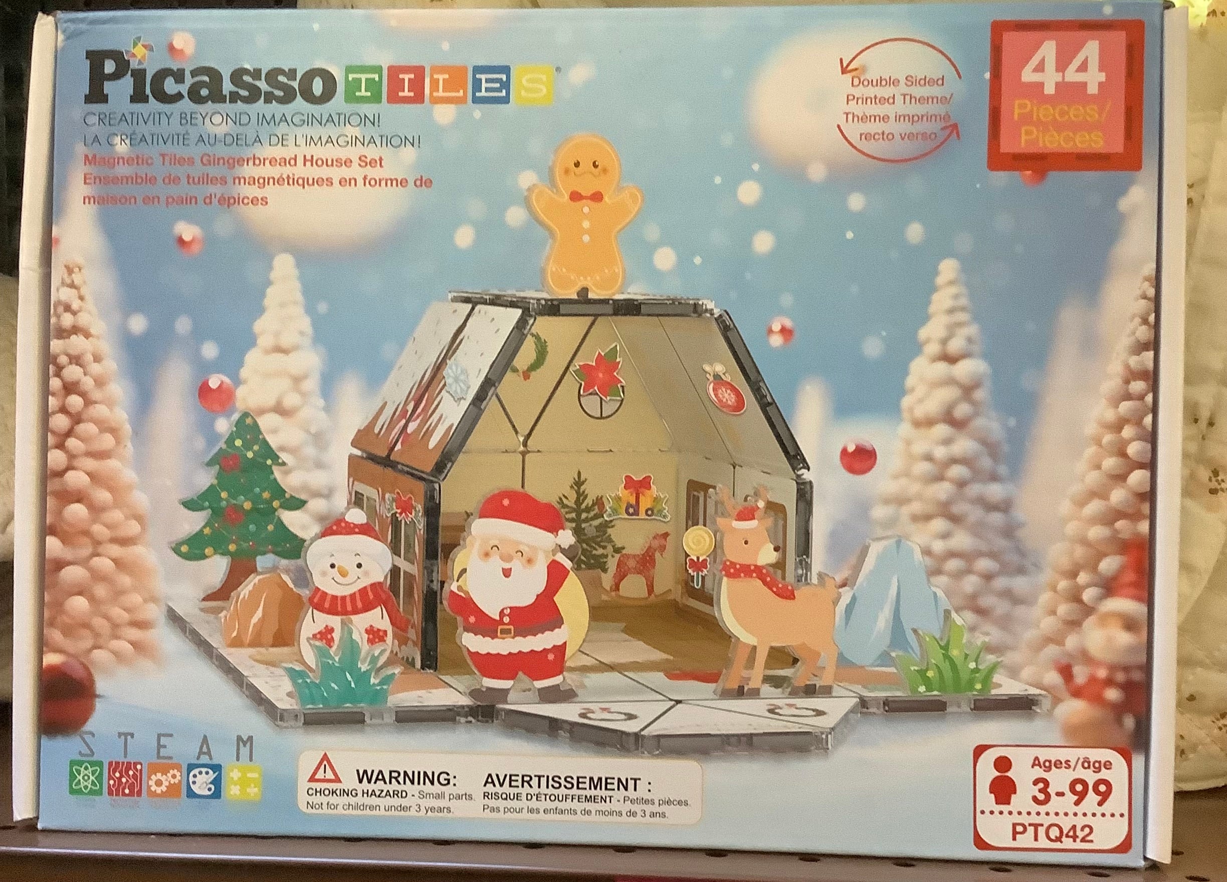 PICASSO-TILES Gingerbread House Magnetic Tiles for Kids - STEM Buildin ...