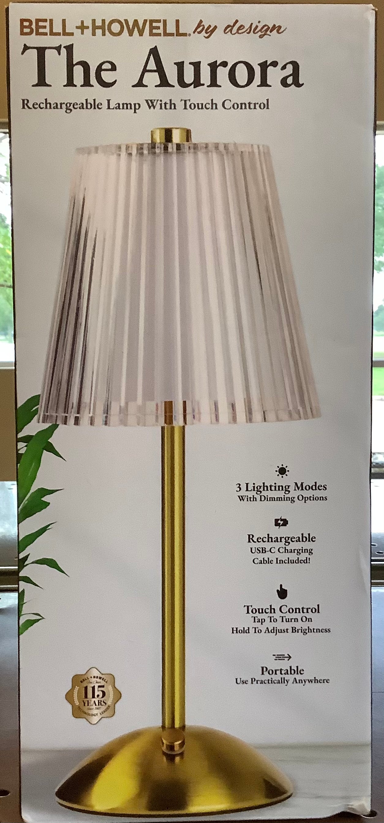 Bell and Howell Aurora Table Lamp Small Cordless Touch LED Rechargeabl ...