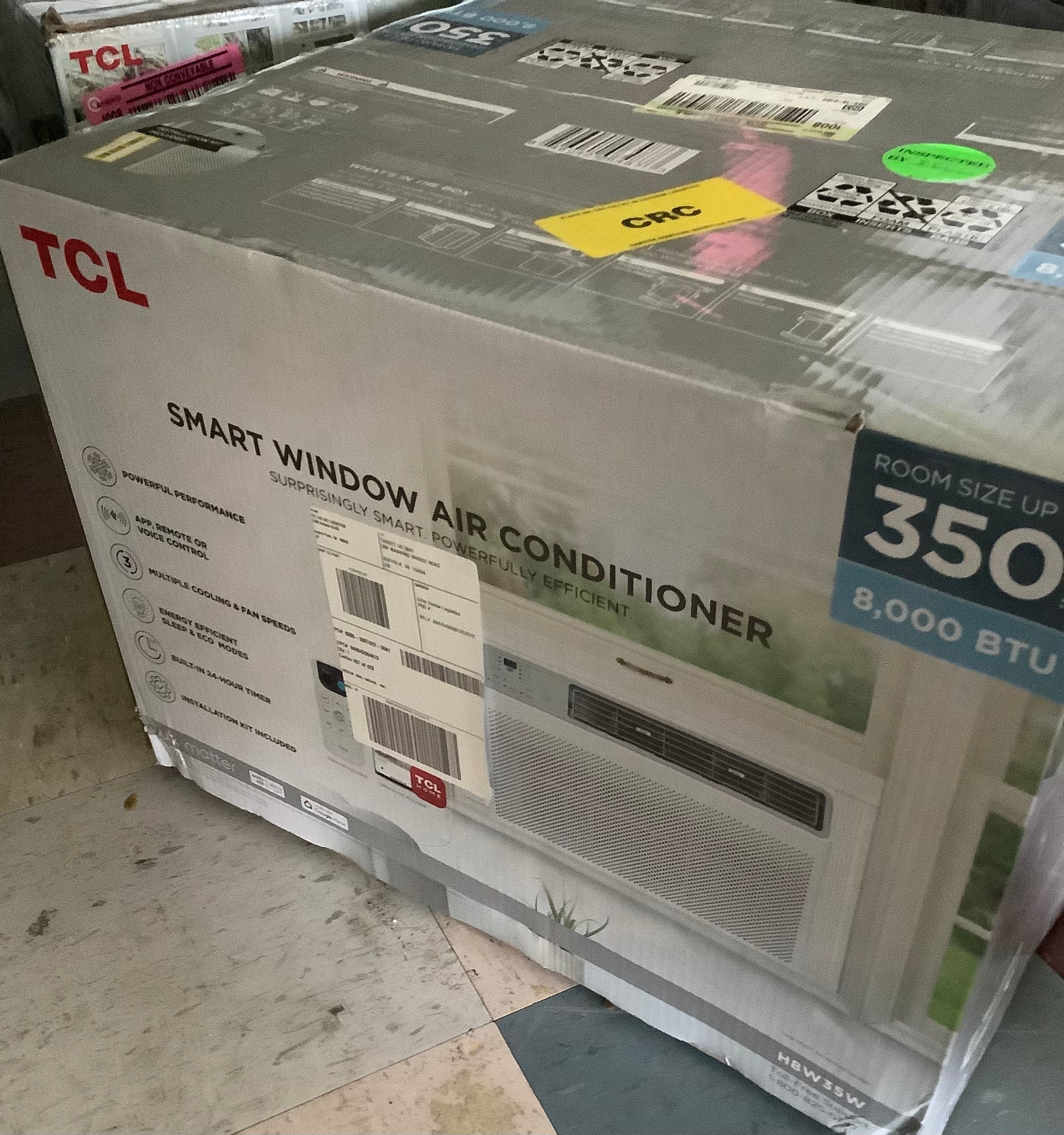 TCL 8000 BTU Smart Window Air Conditioner Fan and Dehumidifier 350sqft ...