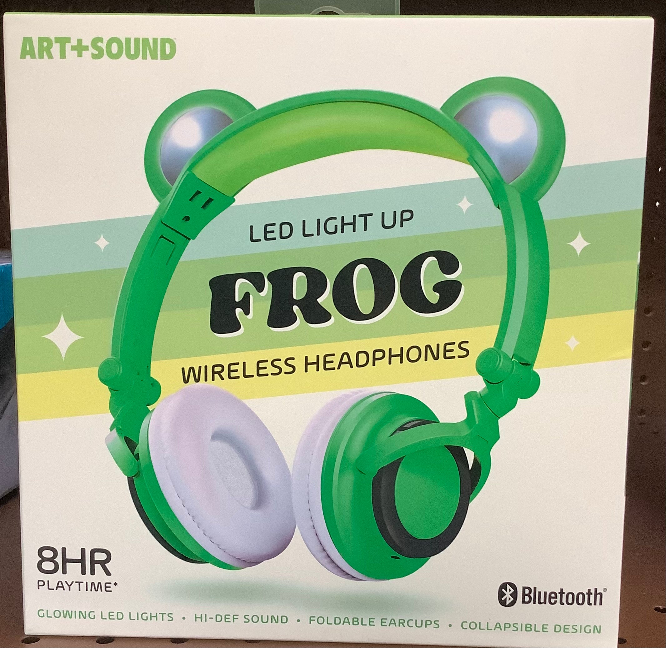 ART+SOUND LED Light Up Frog Bluetooth Wireless / Wired Headphones: Bui ...