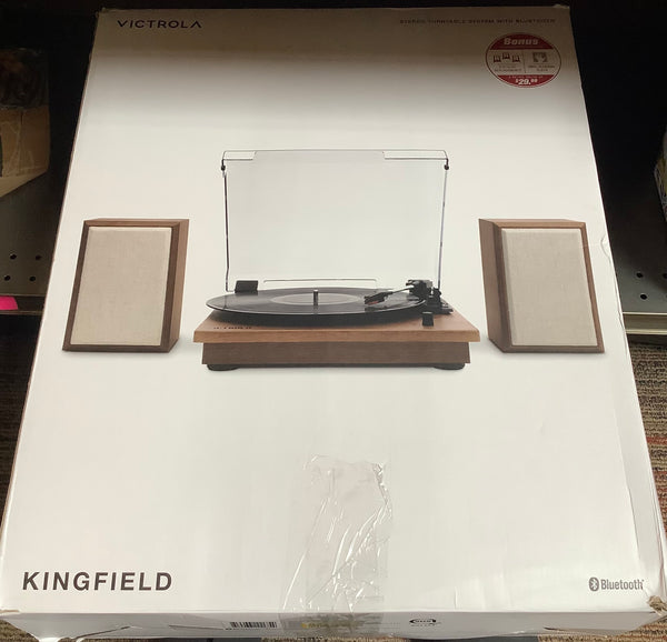 (CLEARANCE). Victrola The Kingfield Bluetooth Record Player Shelf Syst ...