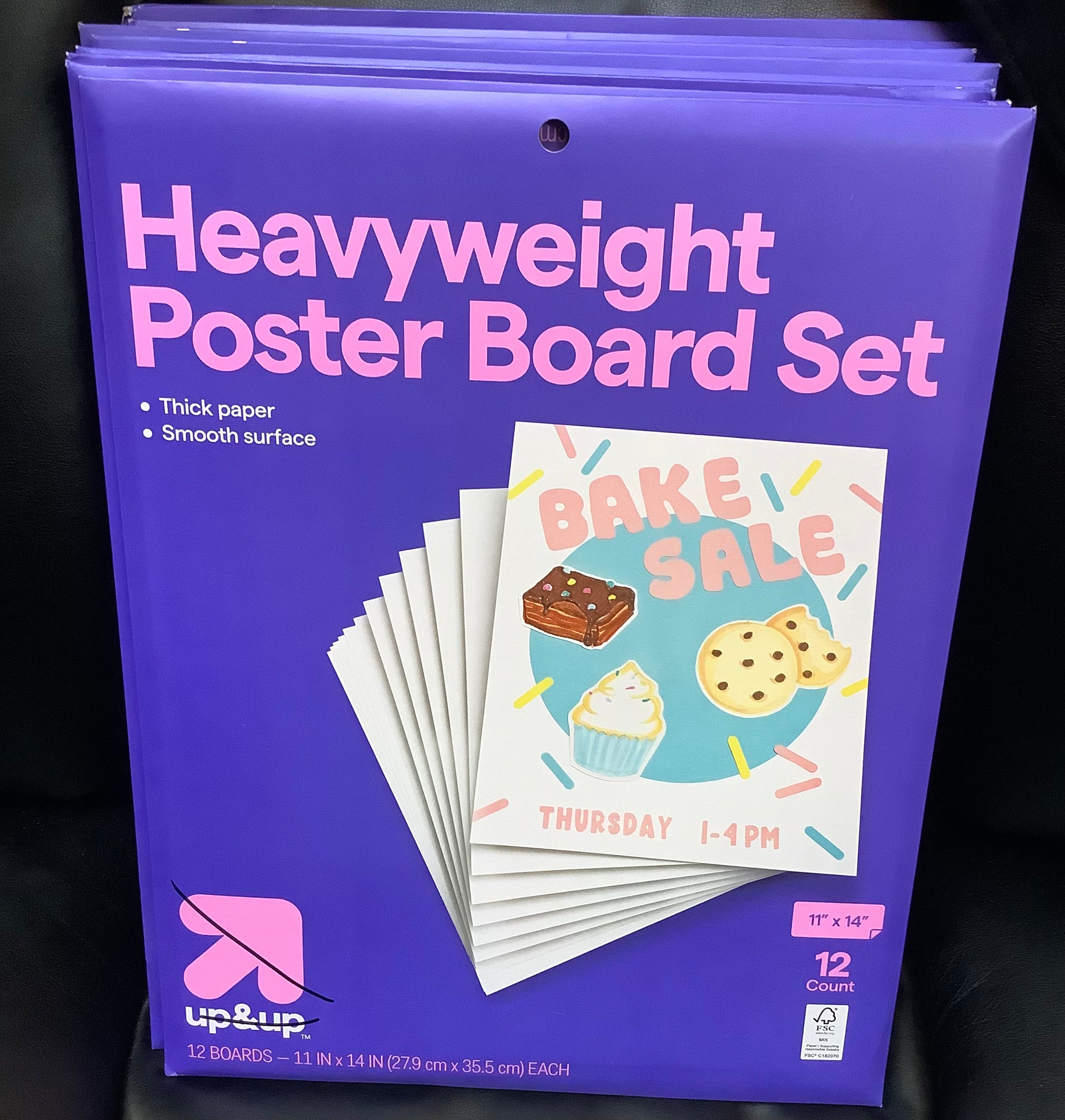 11"x14" 12ct Heavy Weight Poster Board White -Small Poster Display Boa ...