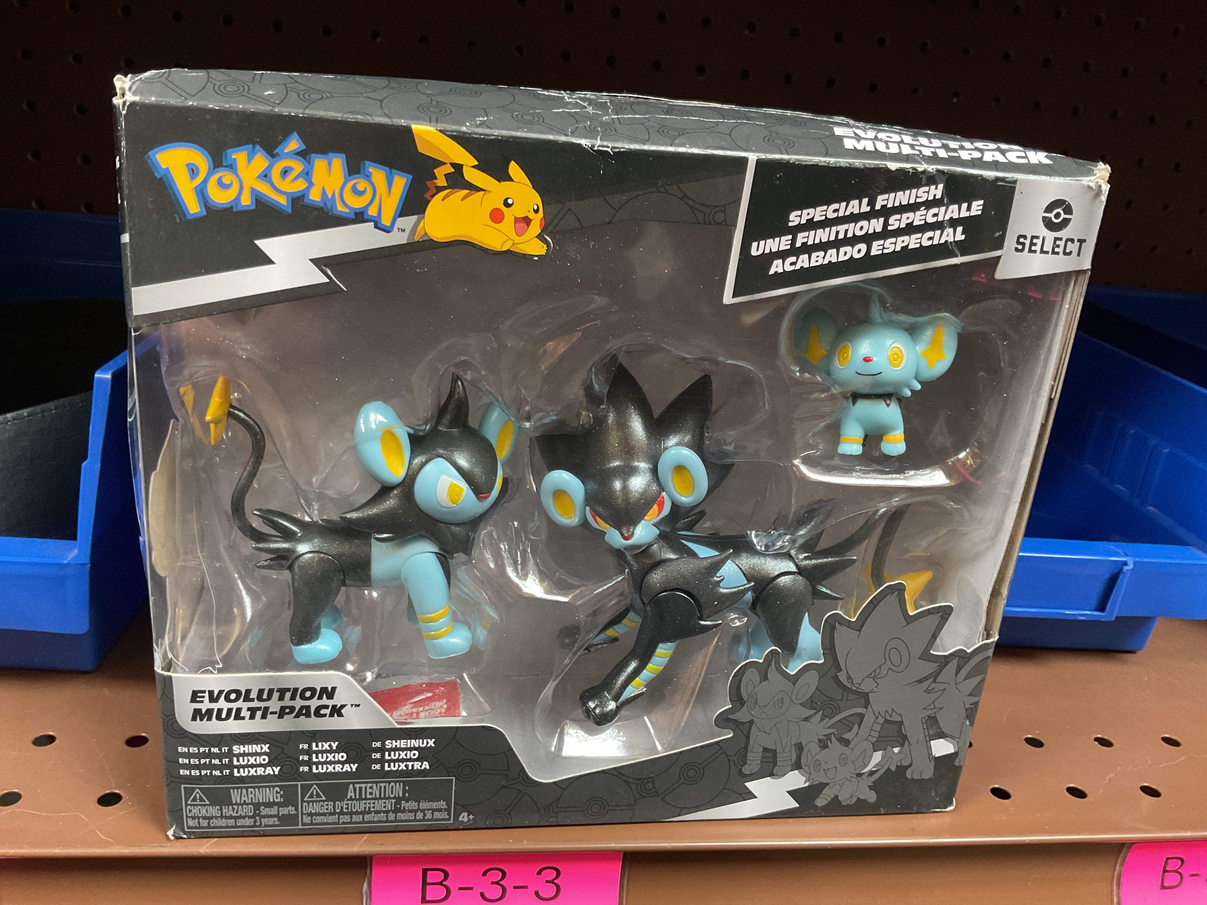 Pokémon Shinx, Luxio, and Luxray Select Evolution Action Figure Set ...