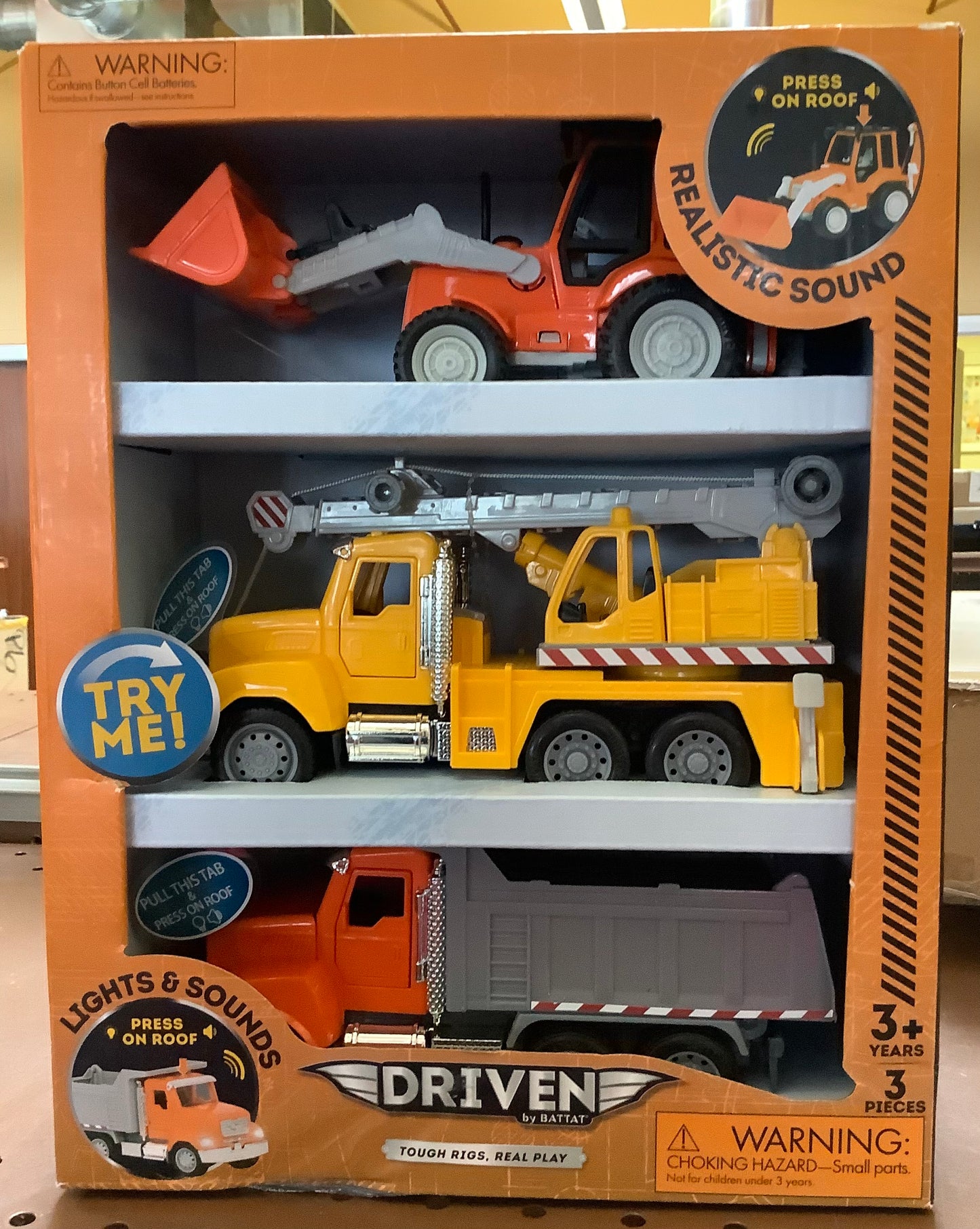 DRIVEN by Battat Small Toy Construction Micro Fleet - 3pk: Metal & Pla ...