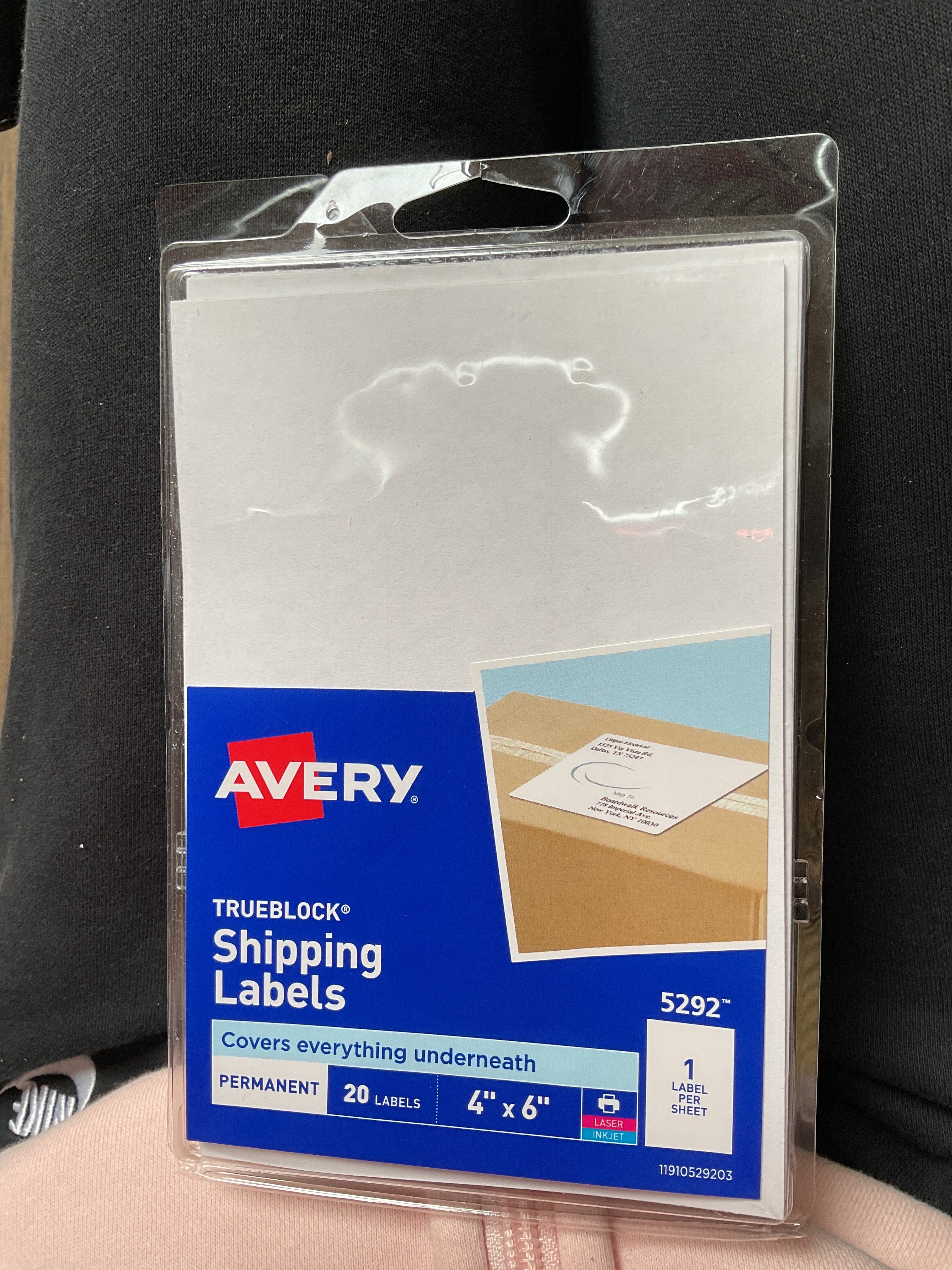 Avery Shipping Labels, TrueBlock® Technology, Permanent Adhesive, 4" x ...