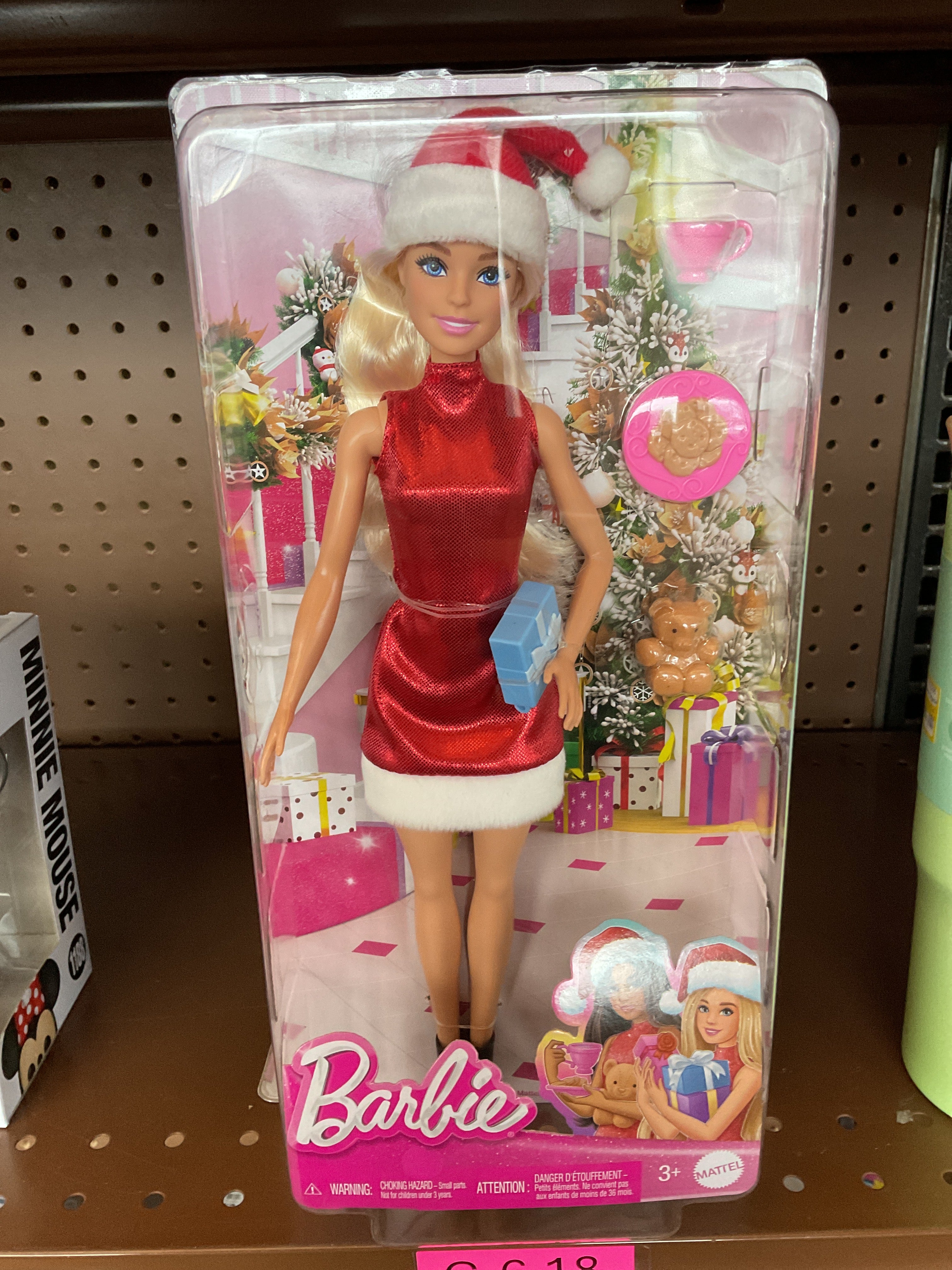 Holiday Barbie Santa Doll with Blonde Hair and Happy Accessories ...