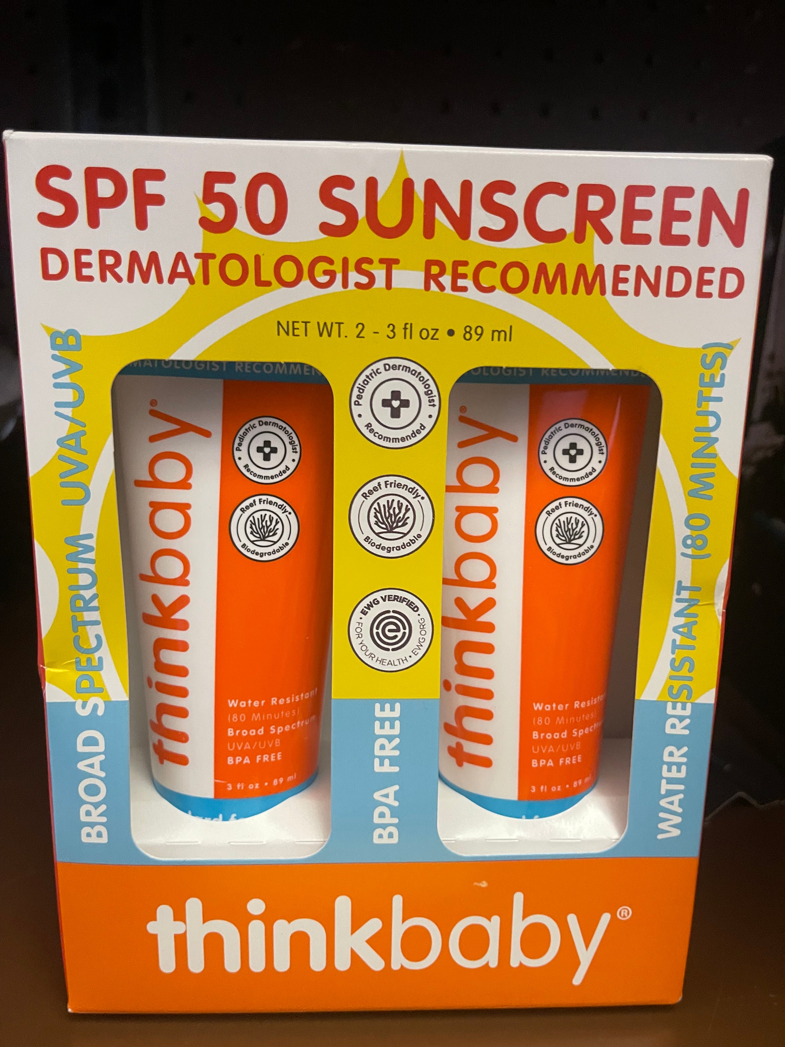 thinkbaby Mineral Baby Sunscreen - SPF 50 - 2pk/6 fl oz – Discount 70 ...