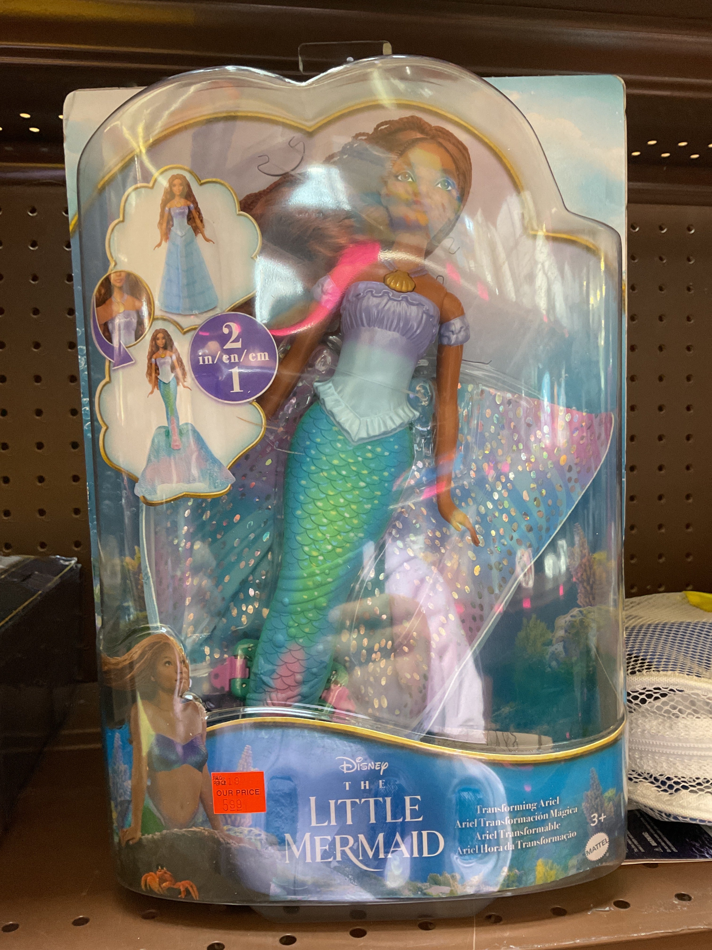 Disney The Little Mermaid Transforming Ariel Fashion Doll, Switch from ...