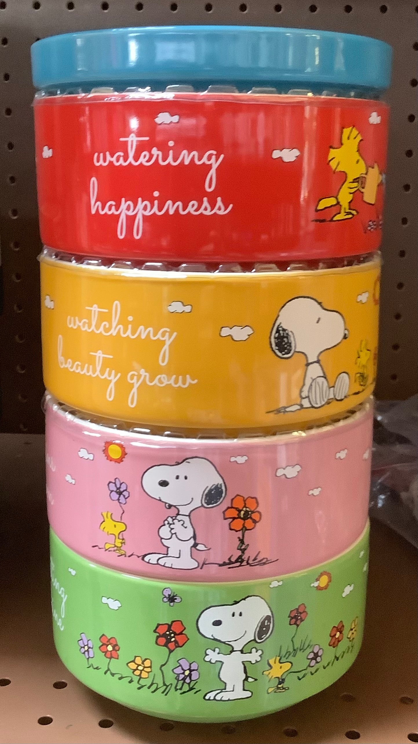 Peanuts Snoopy 5 Pack Stackable 5.5" Decorated StonewareBowl Set W/ Pl ...