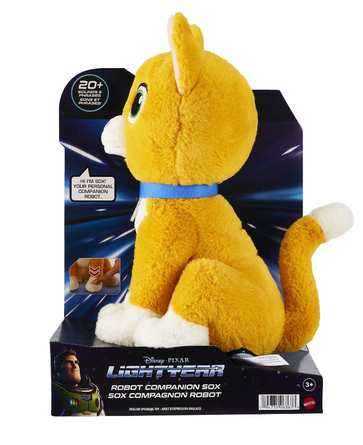 Disney and Pixar Lightyear Sox Plush with Sound, Robot Cat Soft Doll I ...