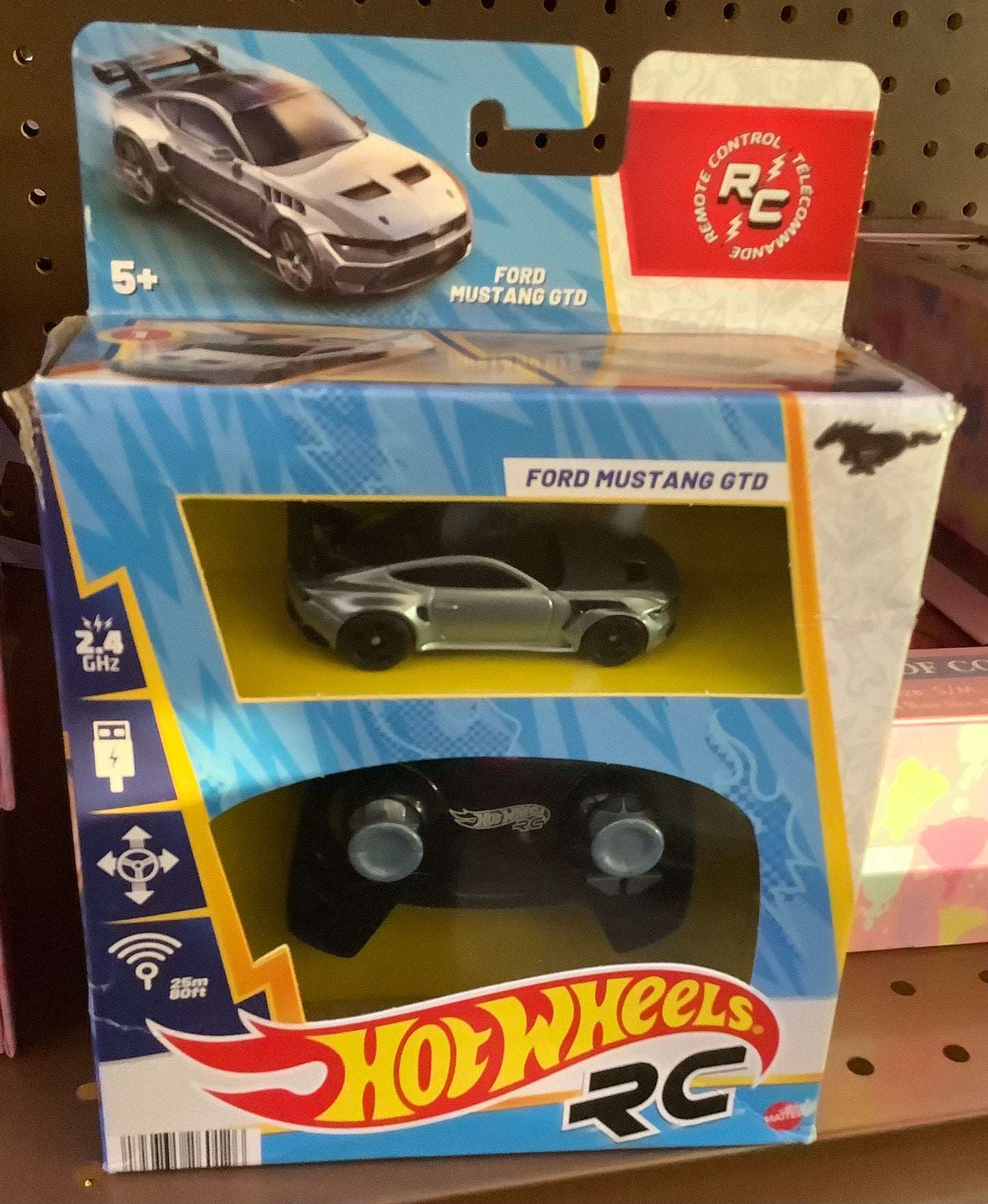 Hot Wheels Ford Mustang GTD Battery-Powered Remote Control Toy Car 1:6 ...