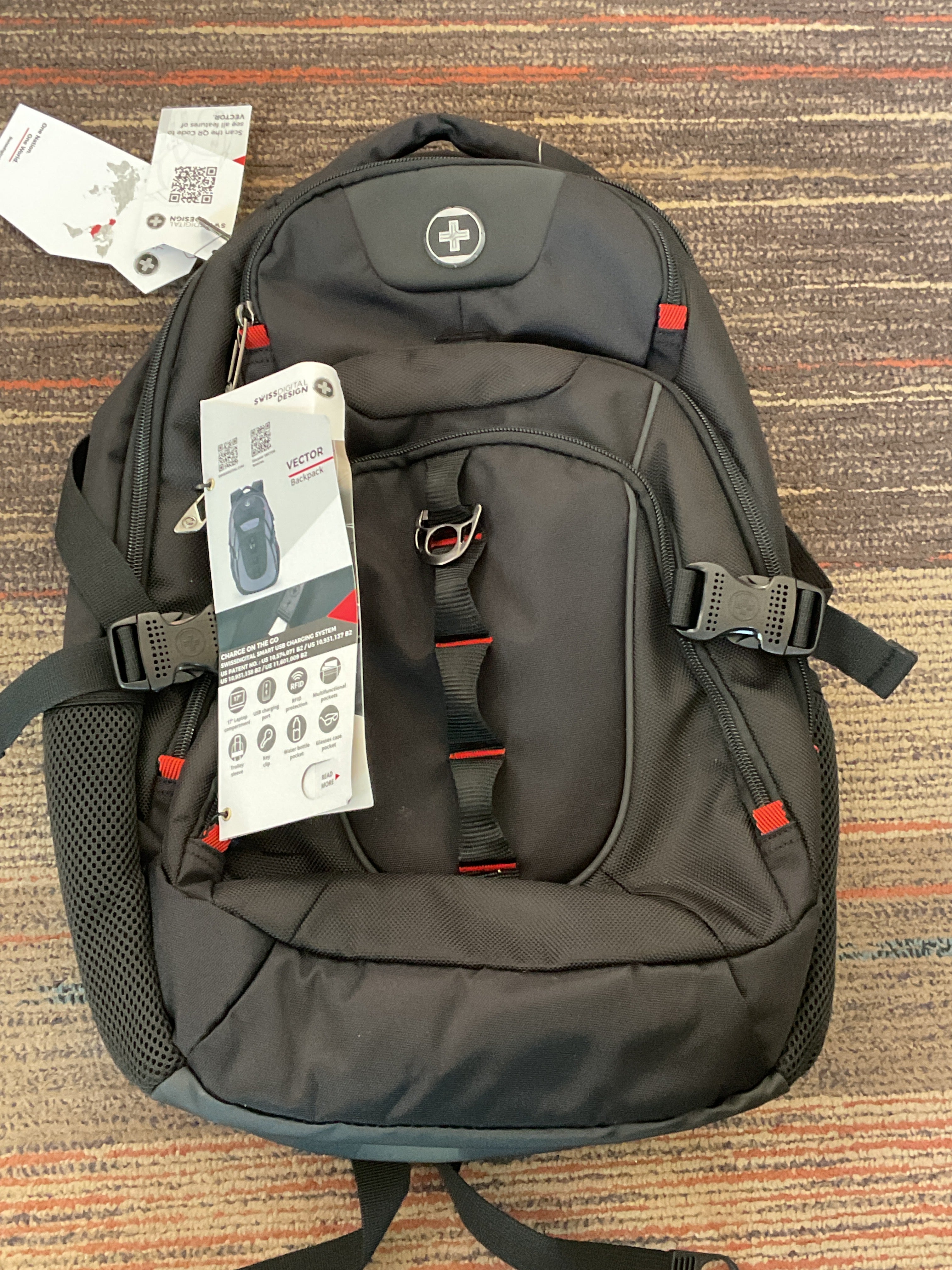 SwissDigital Design Buckle Black Backpack – Discount 70 Online