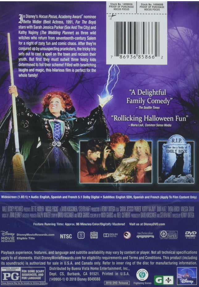 CLEARANCE- FINAL SALE- Hocus Pocus (DVD) 25th Anniversary Edition ...