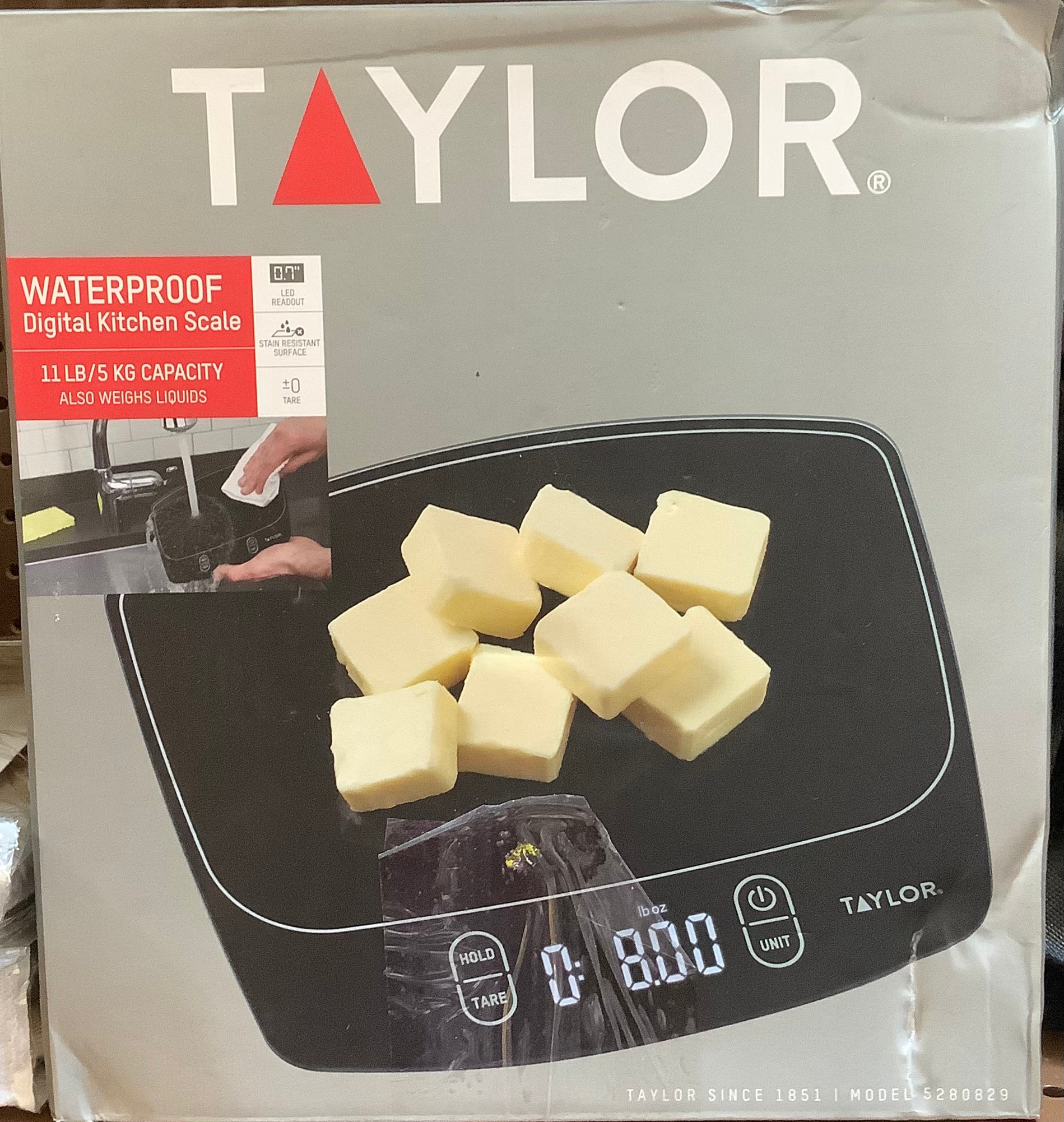 Taylor Waterproof Digital Kitchen 11 lb Food Scale Black – Discount 70 ...