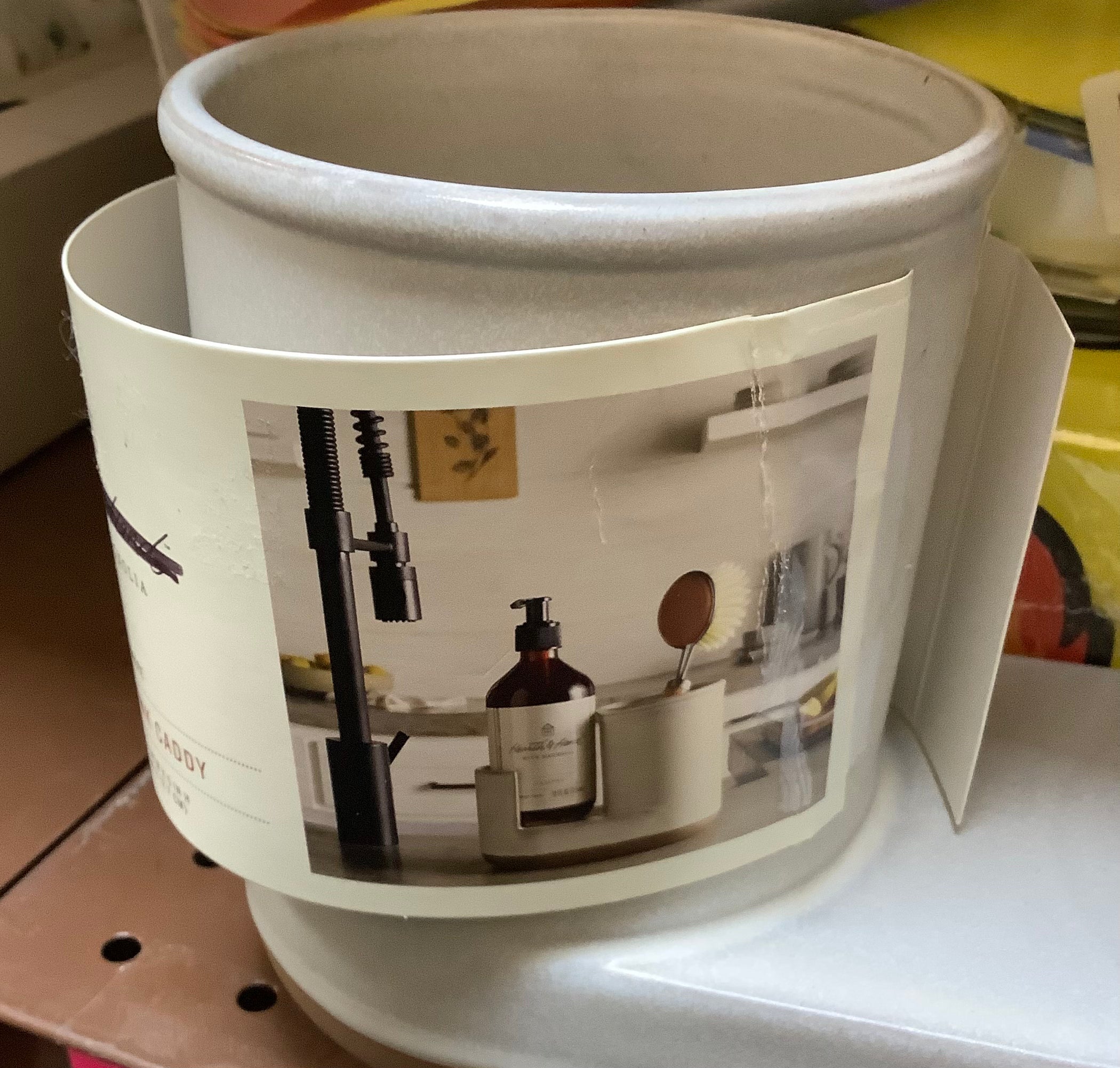 Modern Rim Stoneware Kitchen Sink Caddy Cream/Clay – Discount 70 Online