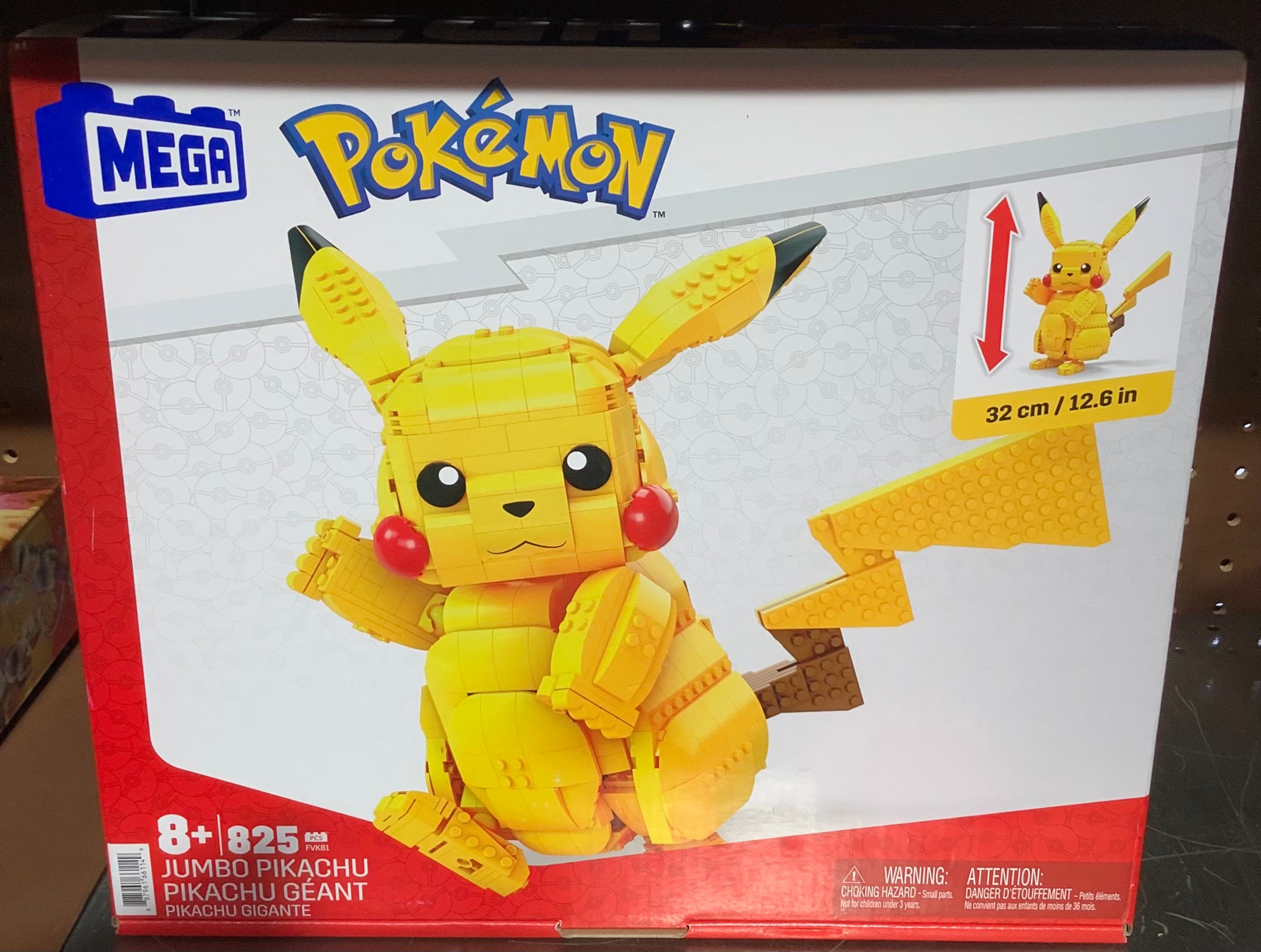 MEGA Pokemon Jumbo Pikachu Construction Set with character figures 825 ...