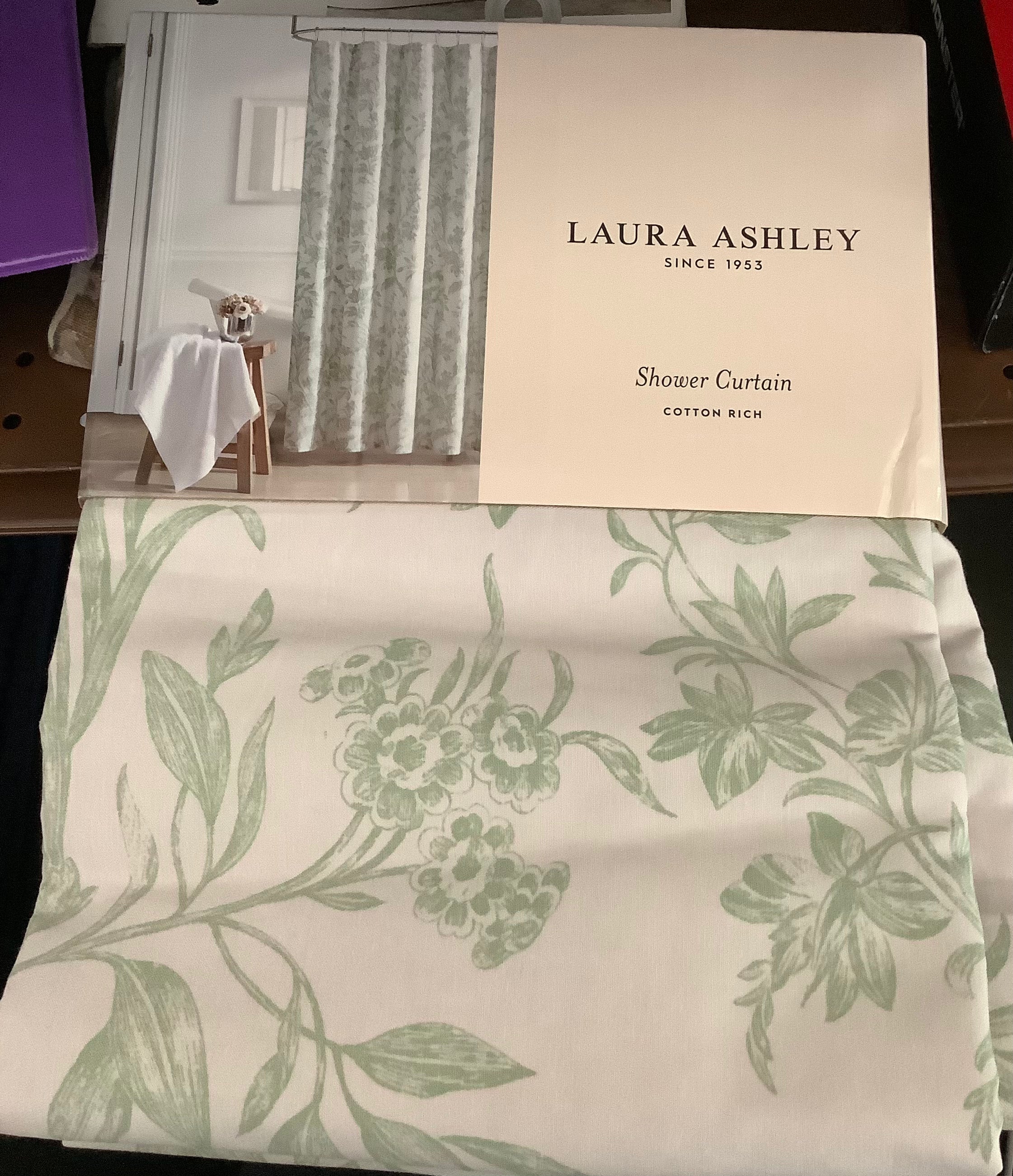 Laura Ashley Natalie Cotton Floral Single Shower Curtain – Discount 70 ...