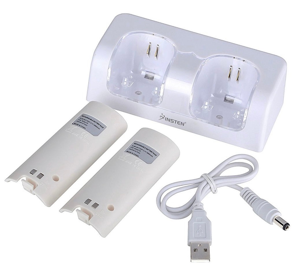 Insten For Nintendo Wii Controller & Wii U Remote - Dual Charger Charg ...