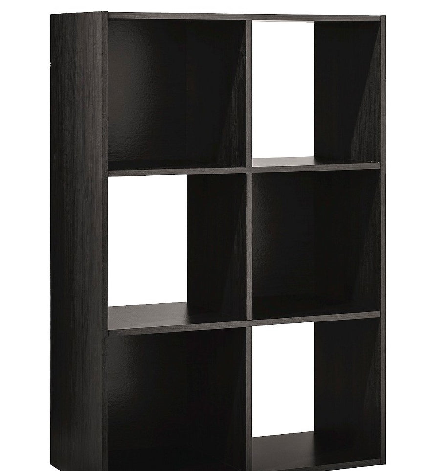 11" 6 Cube Organizer Shelf Espresso - Bookshelf Storage Cubes, 3 Shelv ...