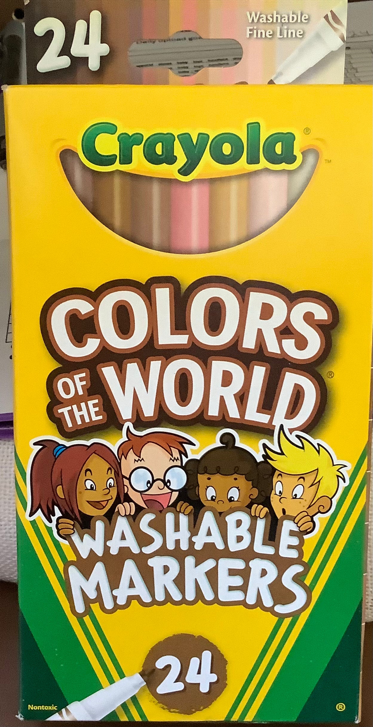 Crayola 24ct Colors of the World Fine Line Washable Markers: Back to S ...
